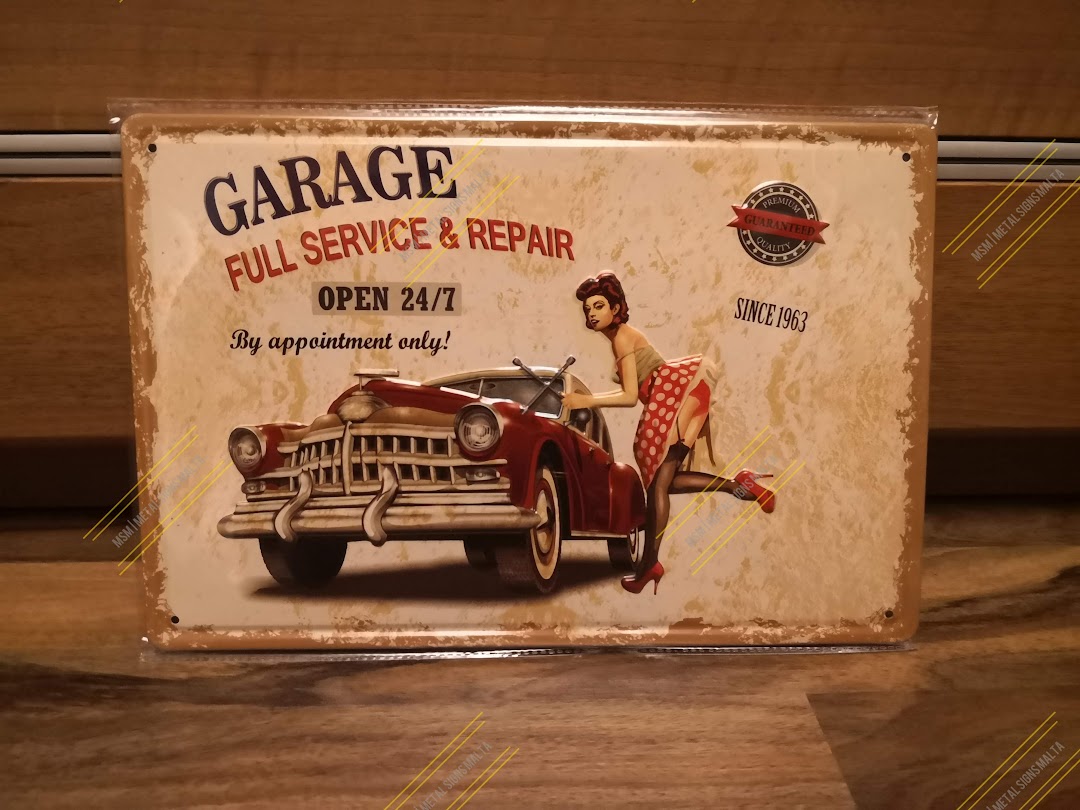 Garage Full Service & Repair - Metal Signs Malta